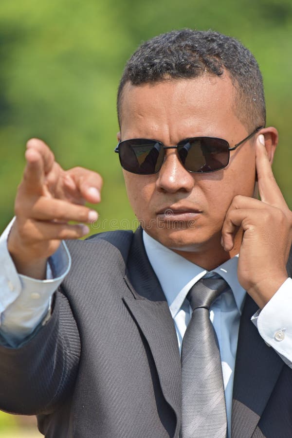 Diverse Security Guard Pointing Stock Photo - Image of security ...