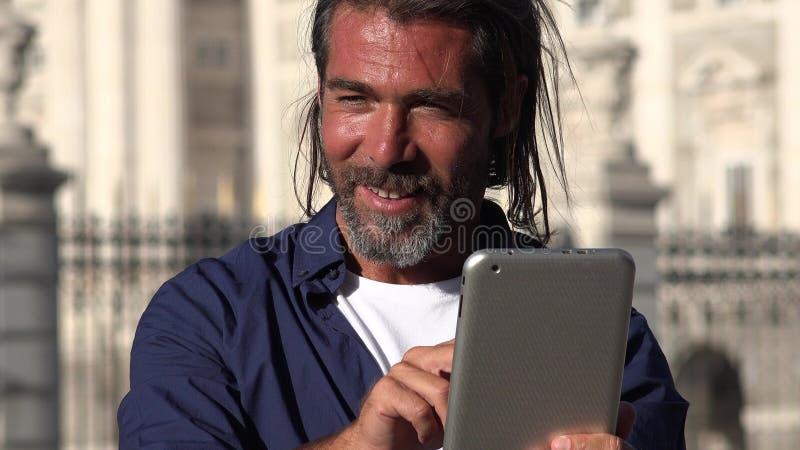 Male Using Tablet stock image. Image of computer, handsome - 109573385