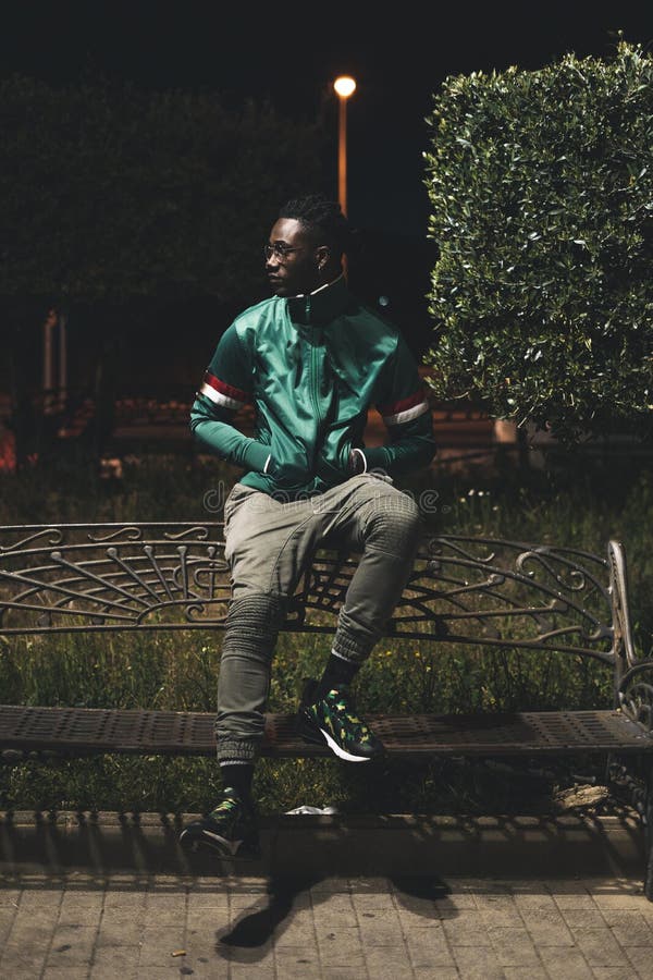 Handsome African-American Black Man in the Street Stock Image - Image ...