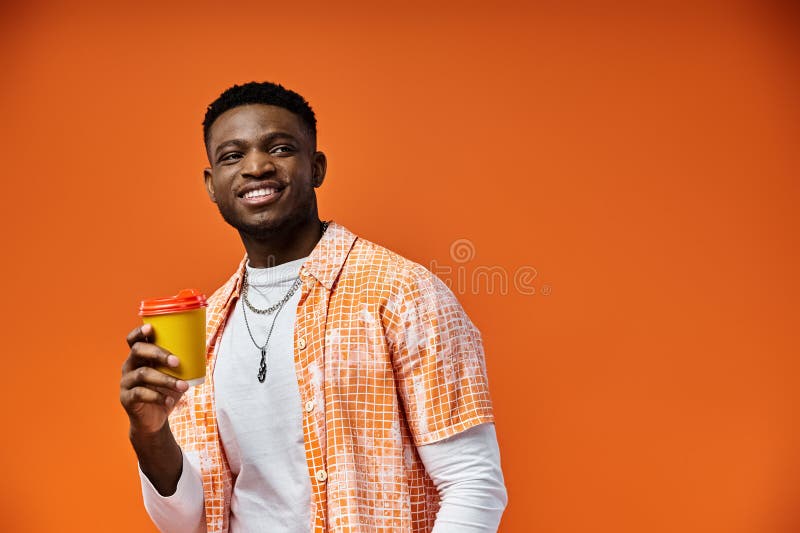 Handsome African American Man Enjoying A Stock Image Image Of Morning