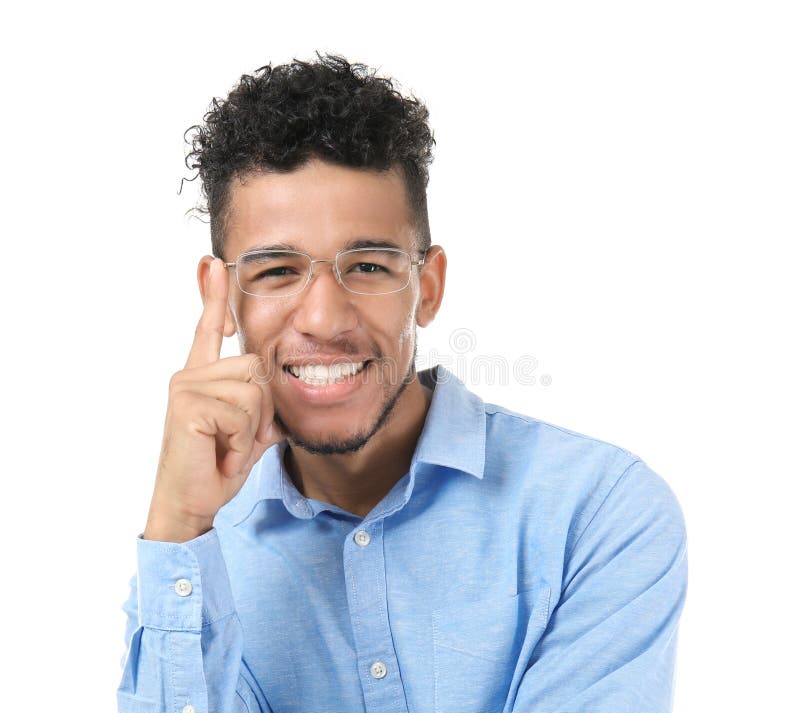 Handsome African American Man In Formal Clothes On White Background