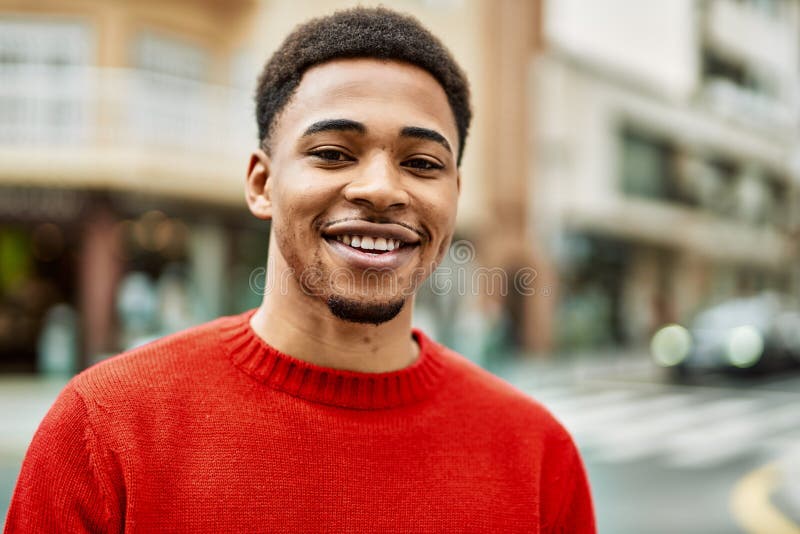 Handsome African American Man Outdoors Stock Photo - Image of standing ...