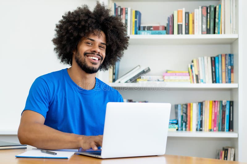 Handsome African American Software Engineer at Computer Stock Photo ...