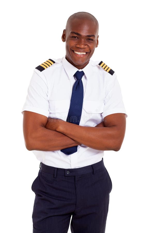 Handsome african pilot stock image. Image of professional - 32894429