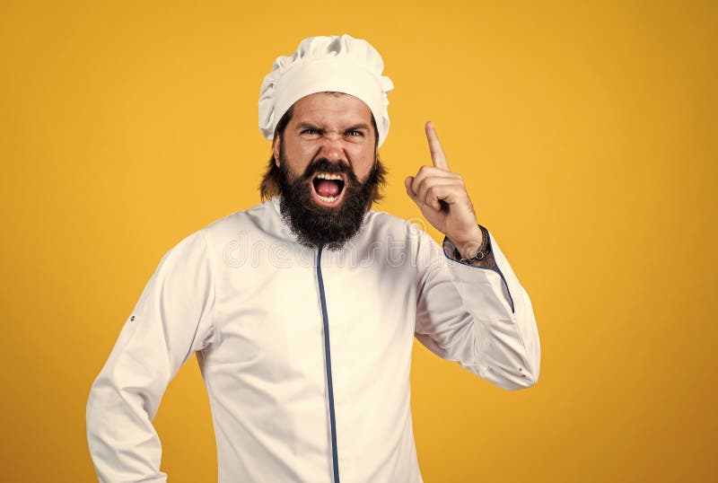 Handsome Angry Guy with Beard and Moustache Raise Finger, Idea Stock ...