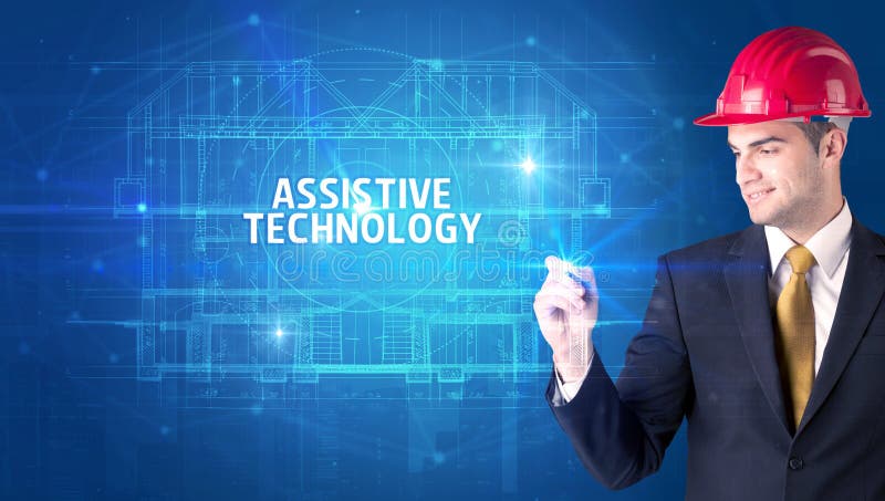 Handsome Architect Drawing with Helmet Stock Photo - Image of creative ...