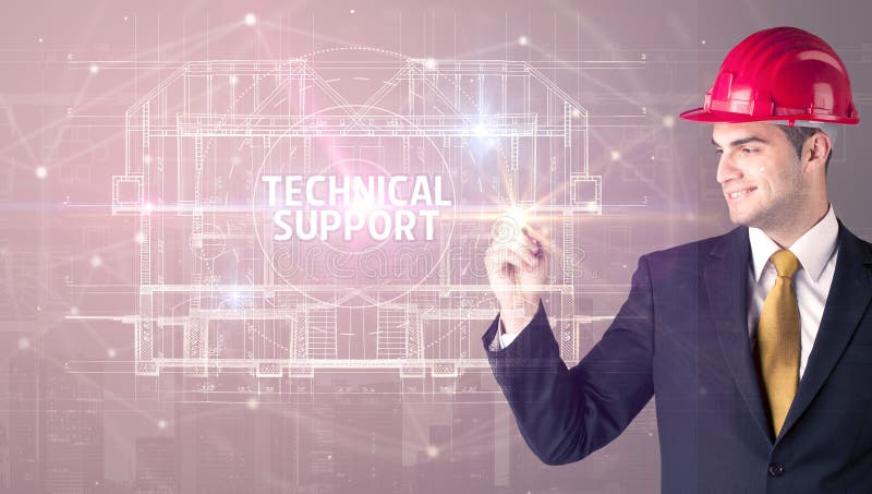 Handsome Architect Drawing with Helmet Stock Image - Image of tool, safety: 273687251