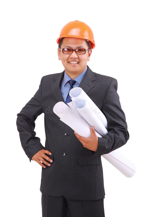 Handsome Architect. Isolated Stock Image - Image of contractor, labor ...