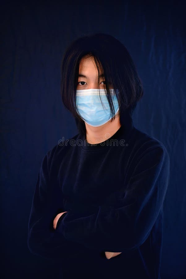 Handsome Asian Boy Wearing Face Mask Stock Photo - Image of face ...