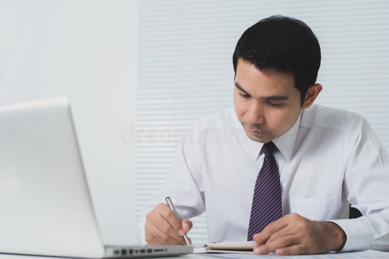 Man Working Seriously on Laptop at Home Stock Image - Image of ...