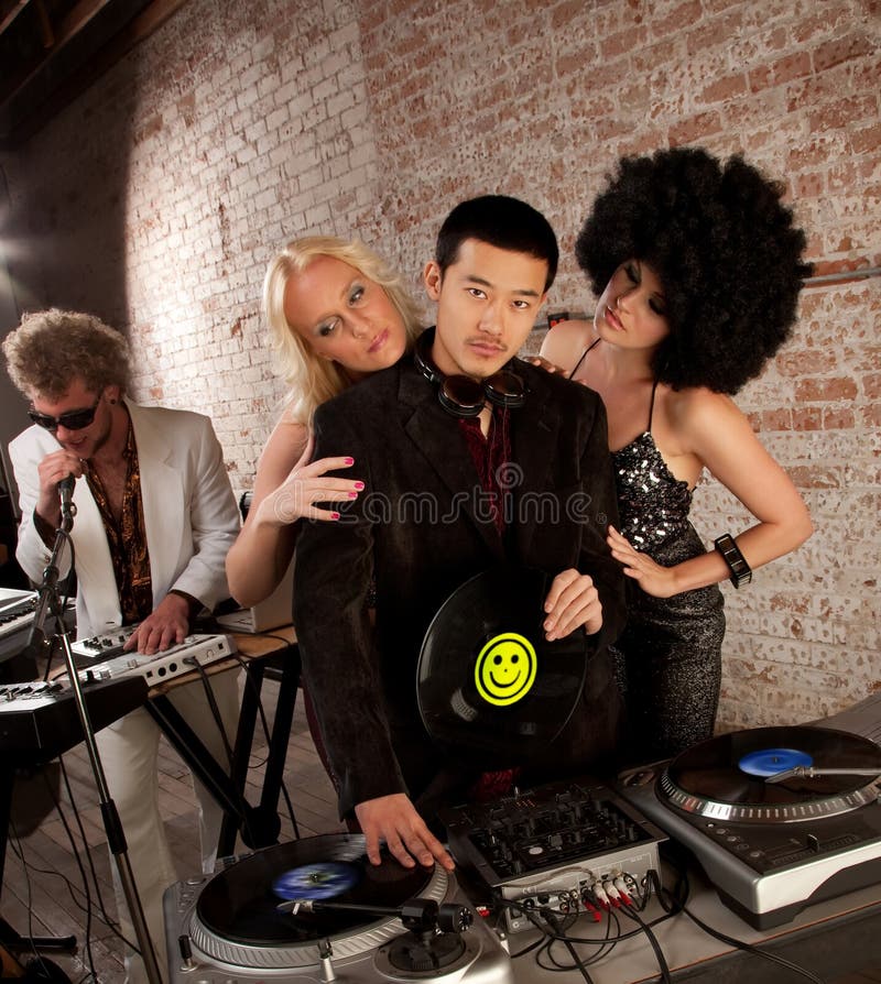 Handsome Asian DJ stock image. Image of attractive, microphone - 14583055