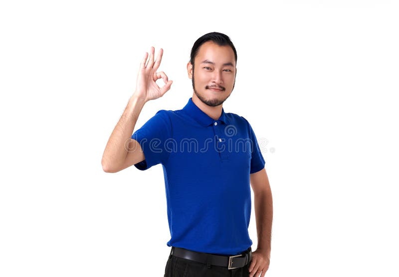 Handsome Asian Man is Showing an Okay Sign Gesture Stock Photo - Image ...