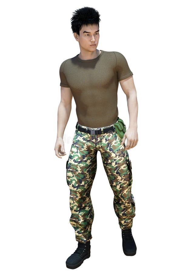 Handsome Soldier stock vector. Illustration of camouflage - 47161364