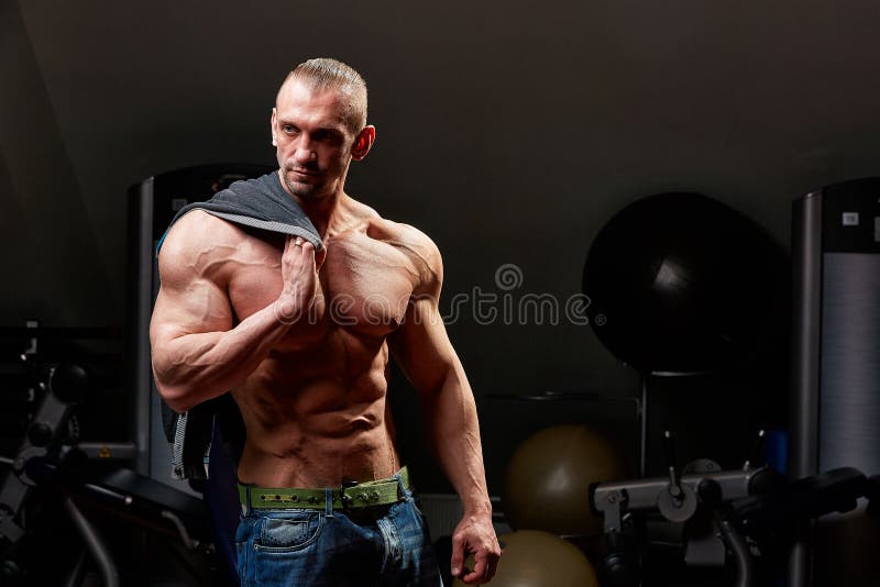 Handsome Athlete with Perfect Torso Posing on Camera Stock Photo ...