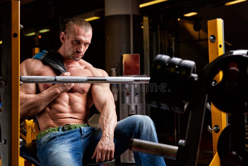 Handsome Athlete with Perfect Torso Posing on Camera Stock Image ...