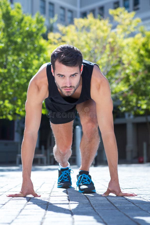 Handsome Athlete Running Stance Stock Photos - Free & Royalty-Free ...