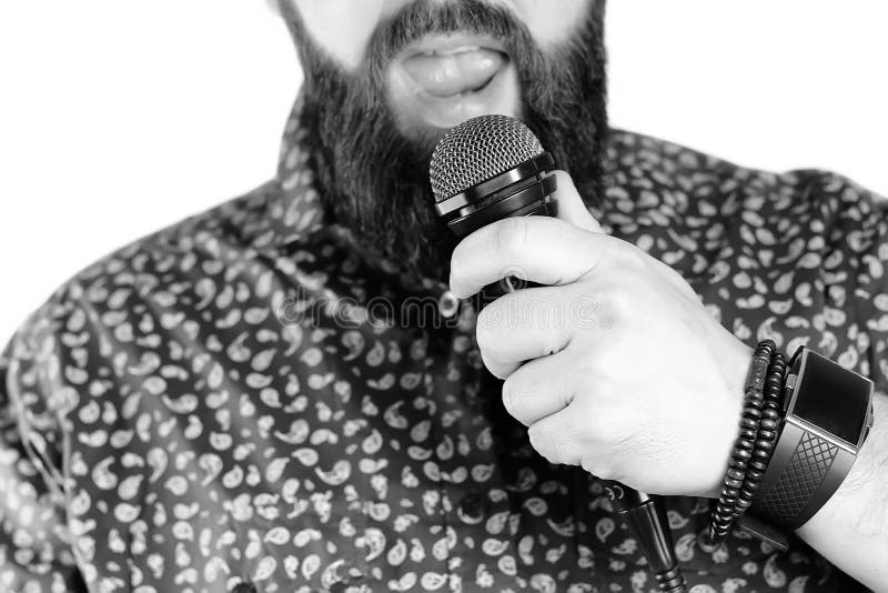 Man Singing Pose Holding Microphone Stock Photos - Free & Royalty-Free ...