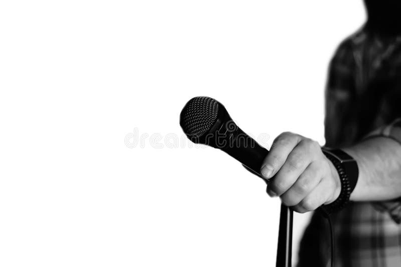 Man Singing Pose Holding Microphone Stock Photos - Free & Royalty-Free ...
