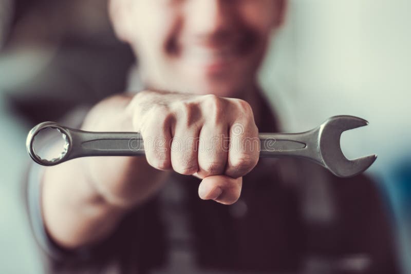 Handsome Auto Service Worker Stock Image - Image of labor, professional ...