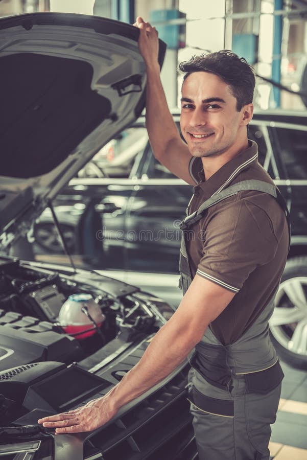 Handsome Auto Service Worker Stock Photo - Image of employment, manager ...