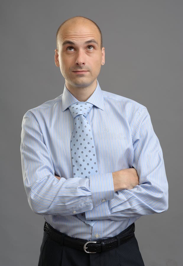 Handsome bald man smiling stock image. Image of looking - 73221221