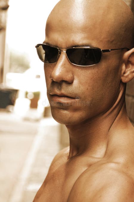 Handsome bald man stock image. Image of buff, bald, diesel - 1056361