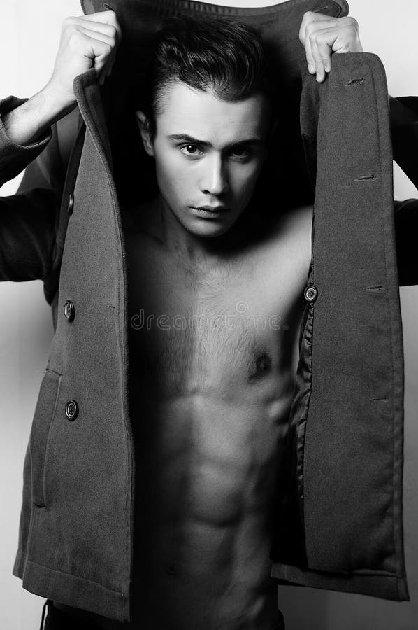 Handsome Bare.chested Young Man Stock Photo - Image of adult, muscle ...