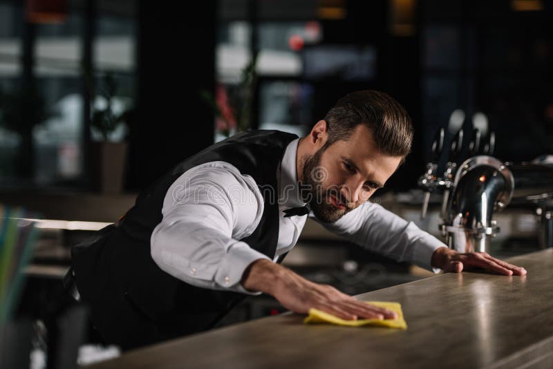 212 Bartender Cleaning Bar Counter Stock Photos - Free & Royalty-Free ...