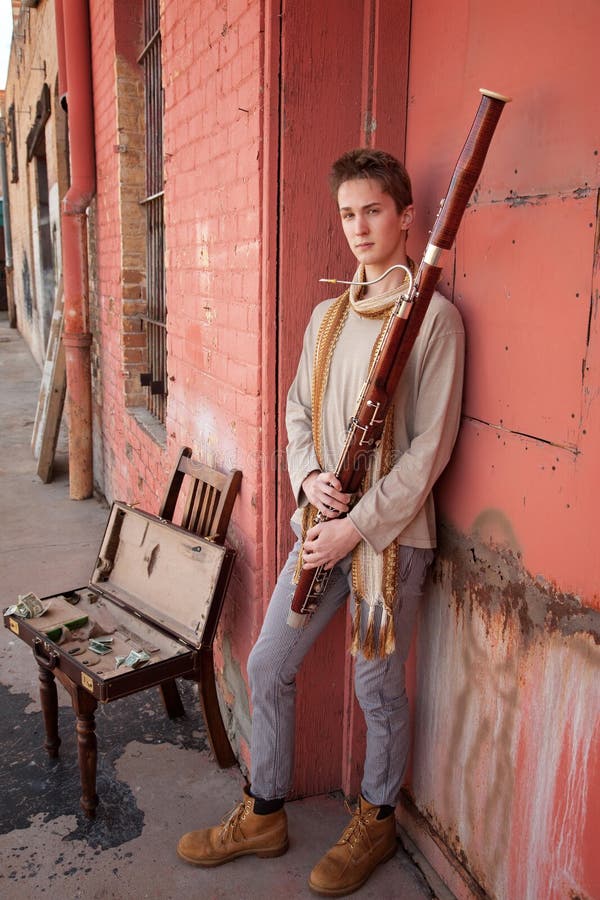 Handsome Bassoon Musician stock image. Image of outside - 18803847