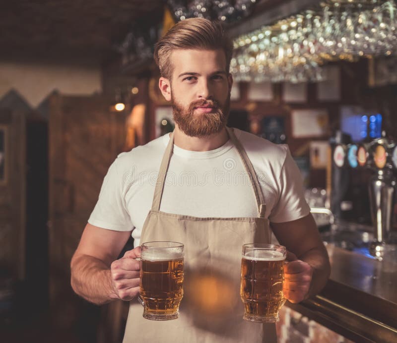 Handsome bartender working stock image. Image of people - 67778509