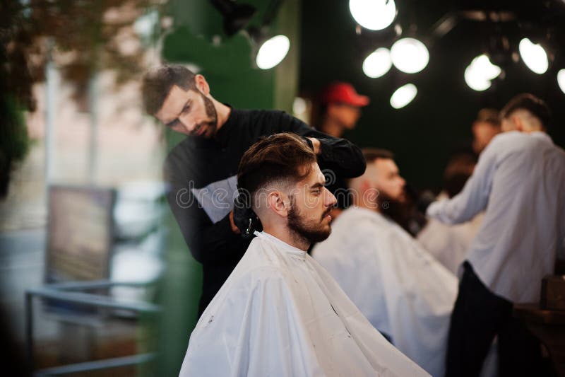 Barbershop, barber at work stock image. Image of beauty - 229900035