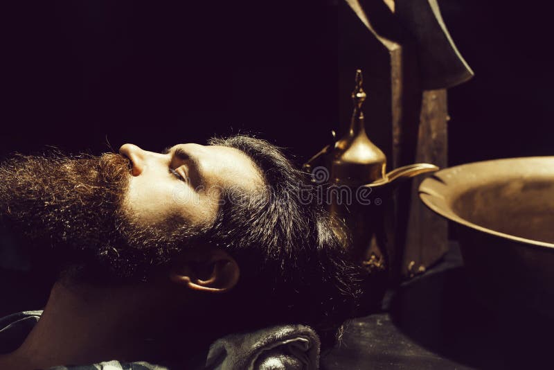 Bearded Man Ready For Shave Stock Image Image Of Bearded Beard