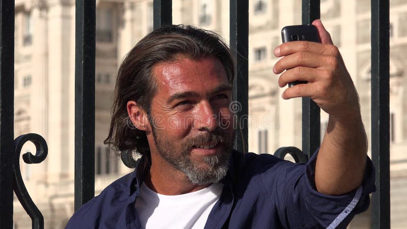 Selfie of Handsome Spanish Male Stock Photo - Image of bearded, pose ...