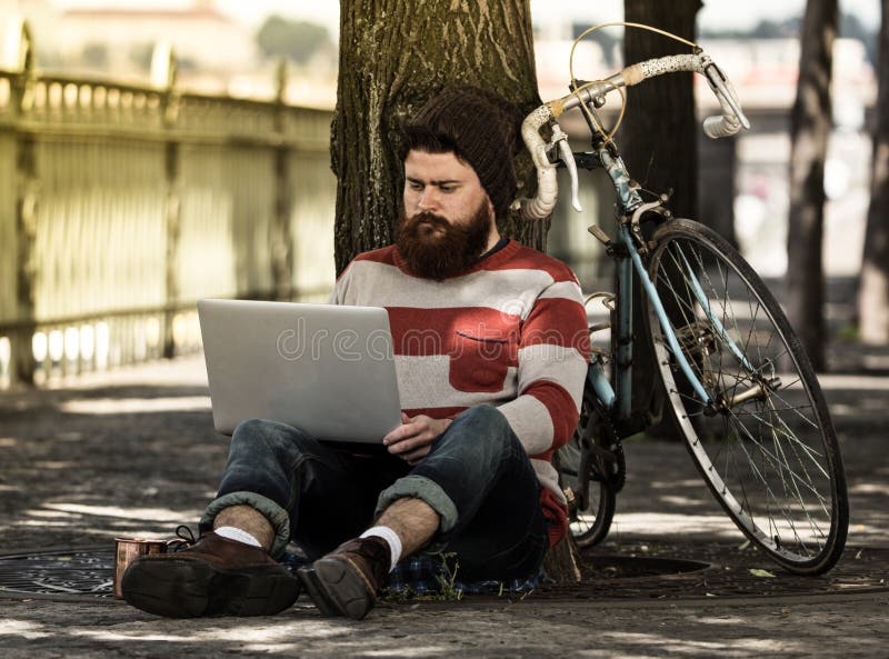 Handsome Big Moustache Hipster. Stock Image - Image of cool ...