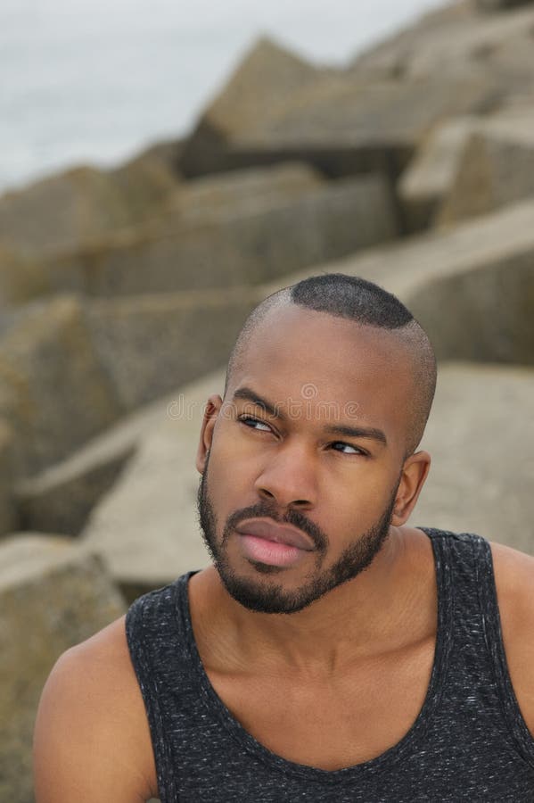 Handsome Black Man Outdoors Stock Photo - Image of attractive, american ...