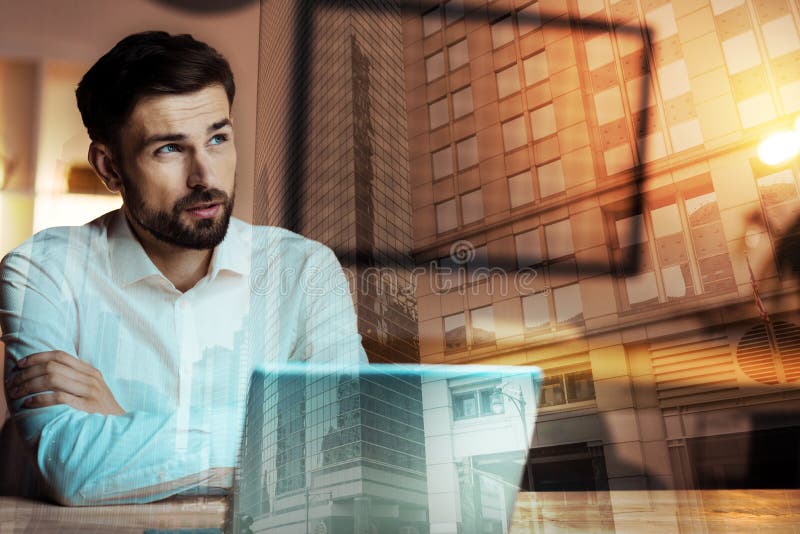 Handsome Blue-eyed Man Sitting in Front of Laptop Stock Image - Image ... Handsome Blue-eyed Man Sitting in Front of Laptop Stock Image - Image ...