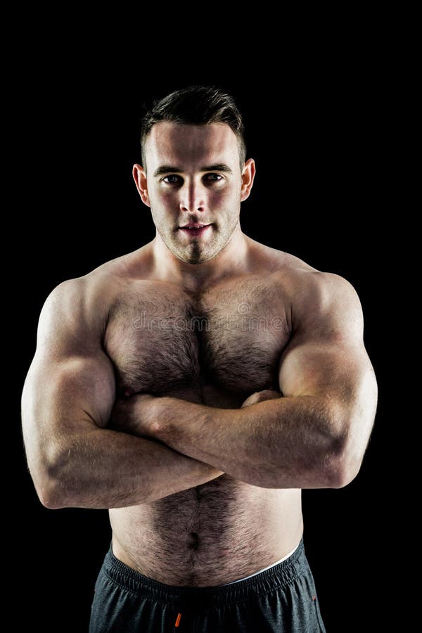 Handsome Bodybuilder with Arms Crossed Stock Photo - Image of physical ...