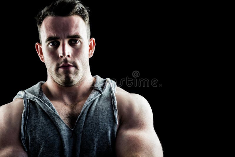 Handsome Bodybuilder with Arms Crossed Stock Photo - Image of crossfit ...