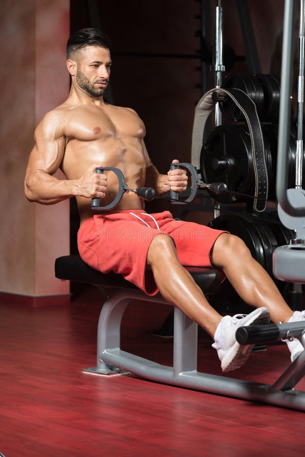 Bodybuilder Exercising Back in Gym Stock Photo - Image of bodybuilder ...