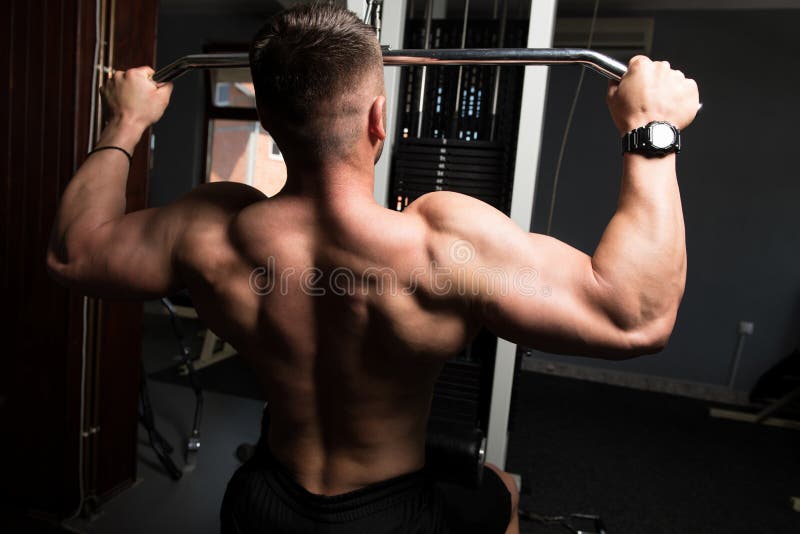 Bodybuilder Exercising Back in Gym Stock Image - Image of athlete ...