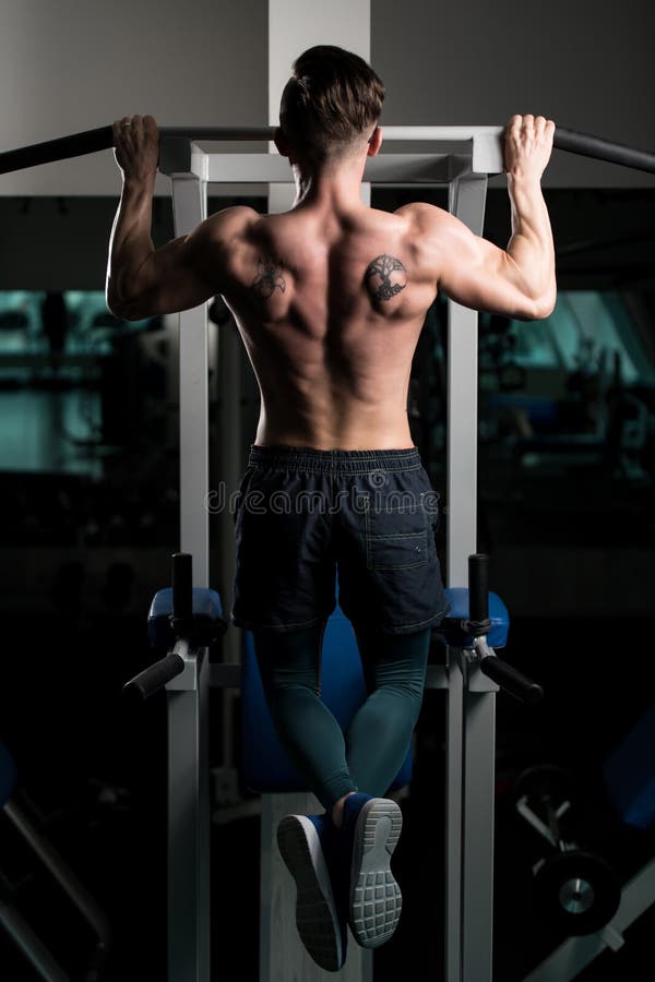 Bodybuilder Exercising Back in Gym Stock Image - Image of exercises ...