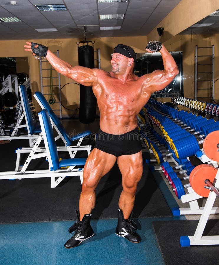 Handsome bodybuilder stock photo. Image of flex, novice - 58203028