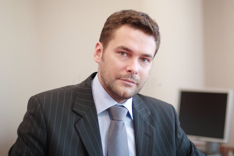 Handsome Business Man Pointing At Man 1 Stock Image - Image of person ...