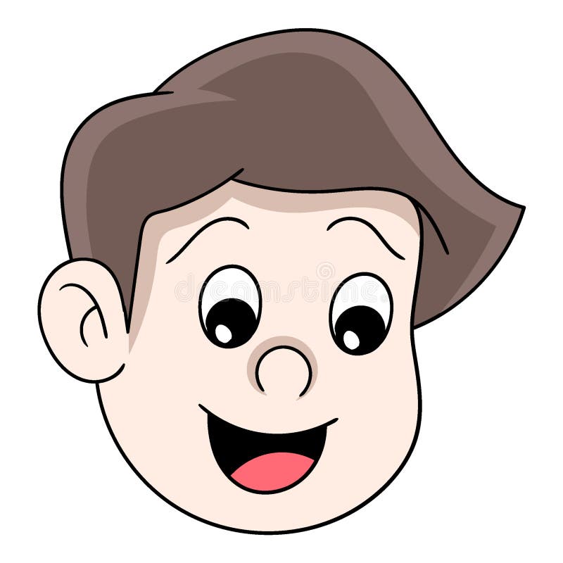 Head Boy Smiling Face Smirk, Doodle Icon Drawing Stock Vector ...