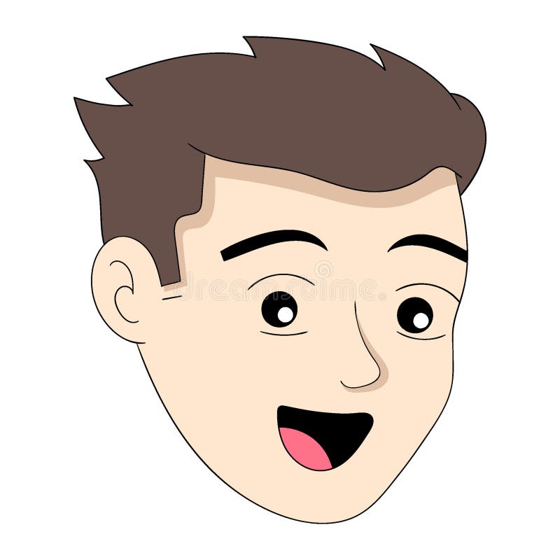 Handsome and Friendly Boy Head, Doodle Icon Drawing Stock Vector ...