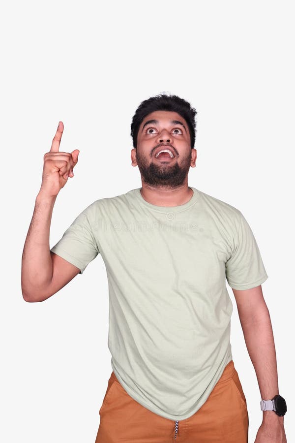 Handsome Boy Pointing Idea and Surprise Gesturing Stock Image - Image ...