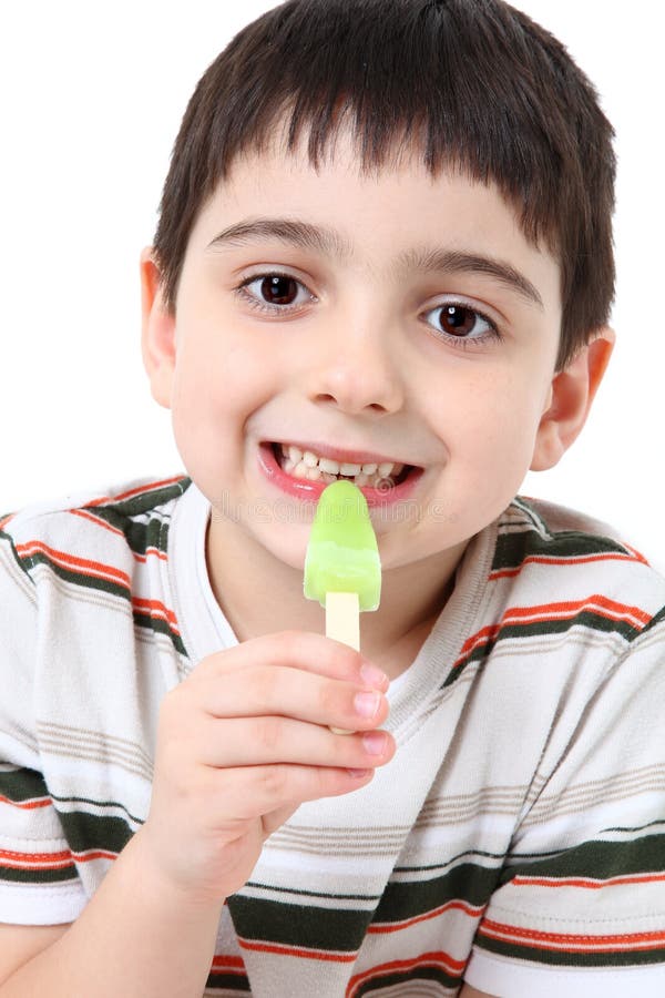 Handsome Boy with Popsicle stock image. Image of icecycle - 10096007
