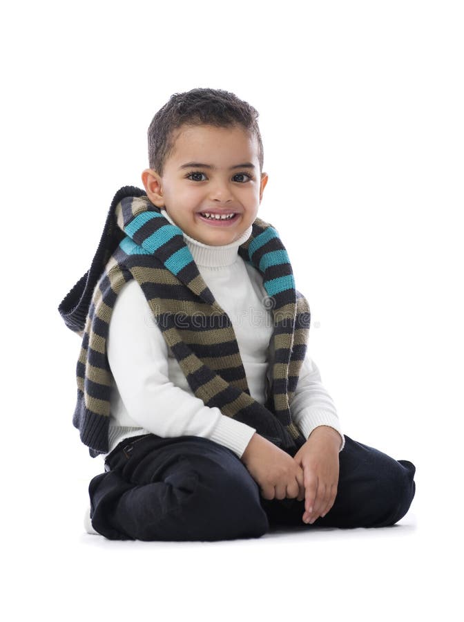 Handsome Boy Sitting with a Smile Stock Photo - Image of beautiful ...