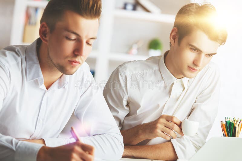 Handsome Boys Working on Project Stock Image - Image of handsome ...