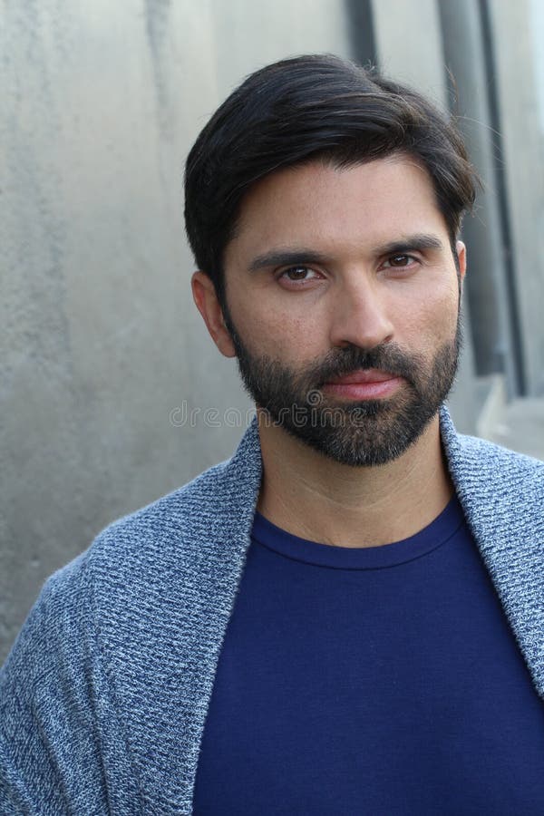 Handsome Brunette Bearded Man Close Up Stock Image - Image of brazilian ...